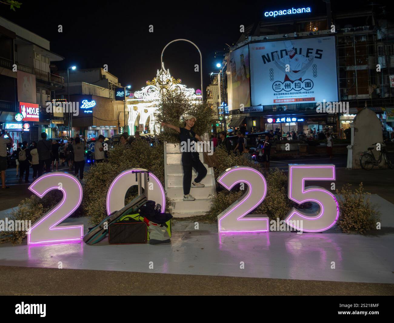Chiang Mai, Thailand. 05th Jan, 2025. A tourist poses for a picture at ...