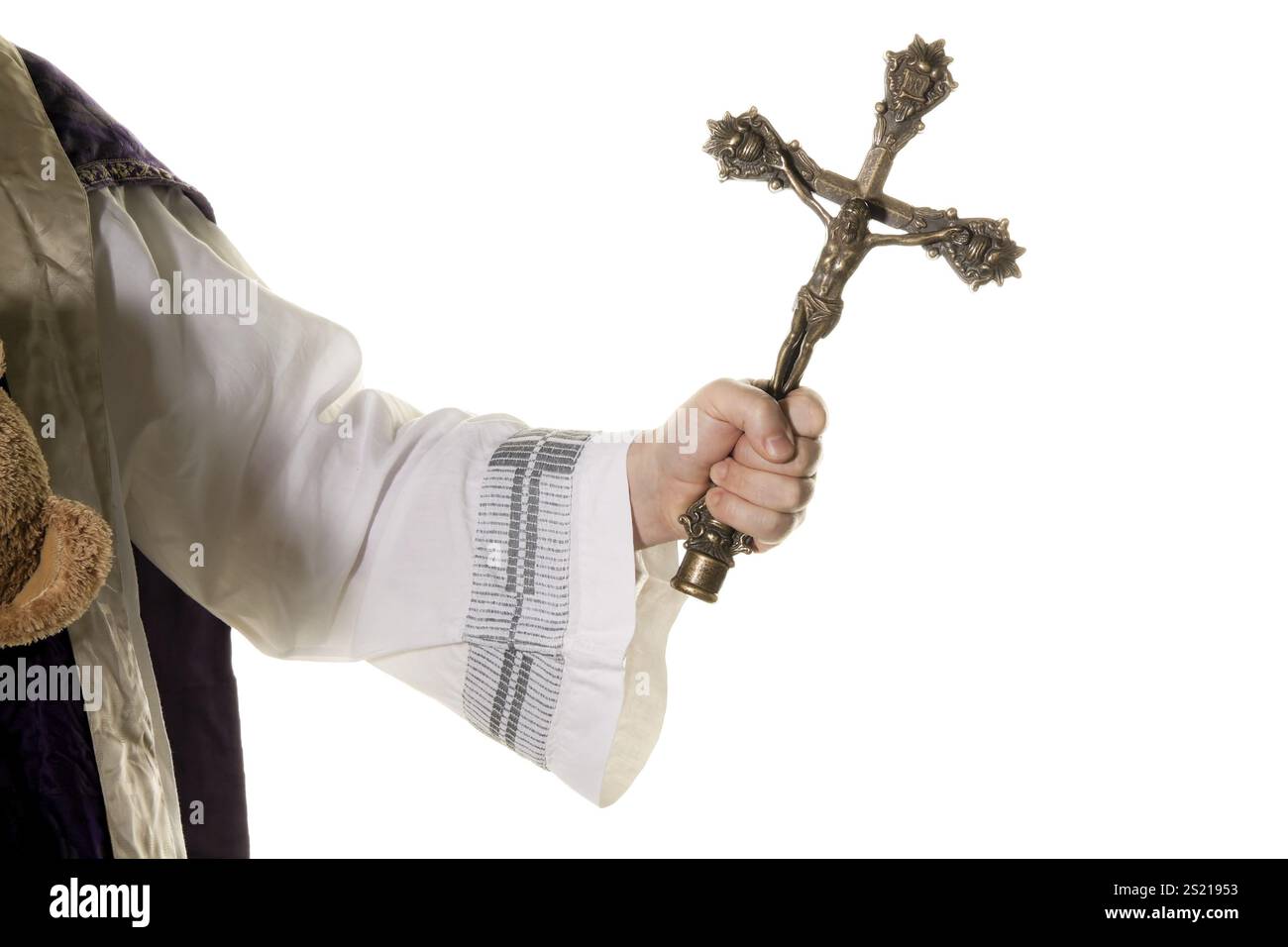 A Catholic priest with a cross during a church service Austria Stock ...