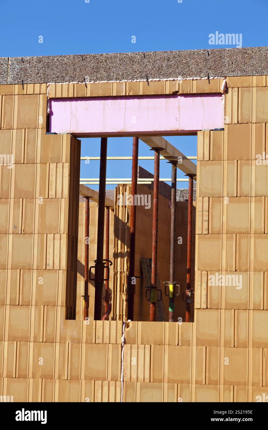 A brick shell of a house in solid construction. Built in bricks ...