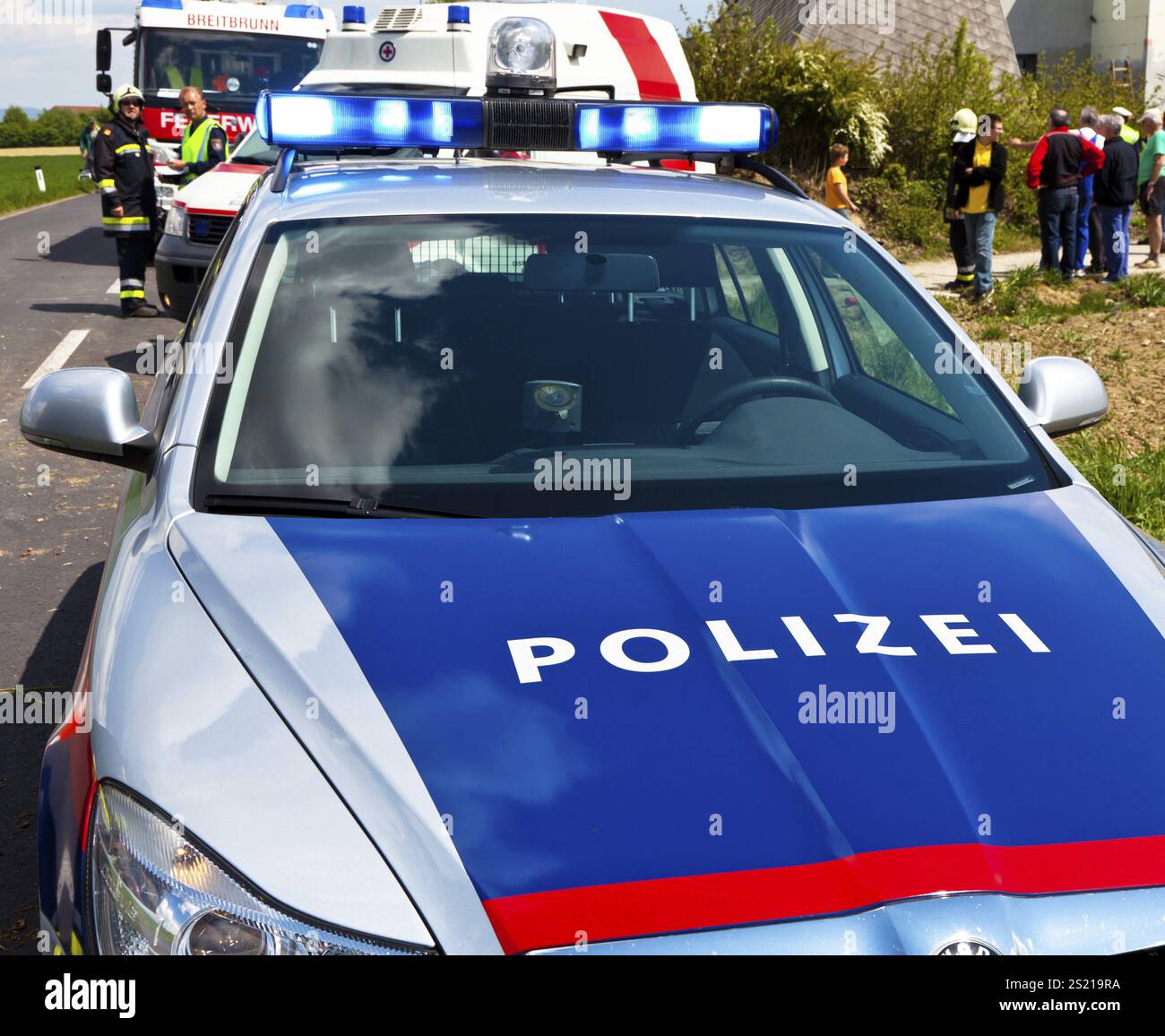 A police car of the Austrian police force. Vehicle of the Austrian ...