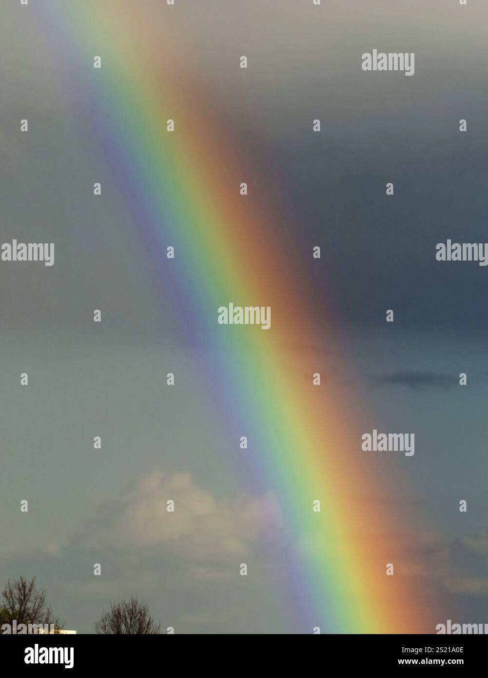 After bad weather and rain, a rainbow brings joy. Austria Stock Photo ...