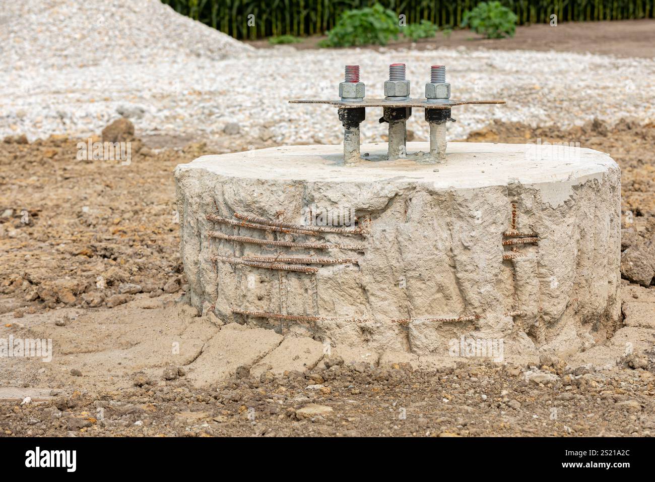Construction mistake building concrete column footing. Jobsite safety ...