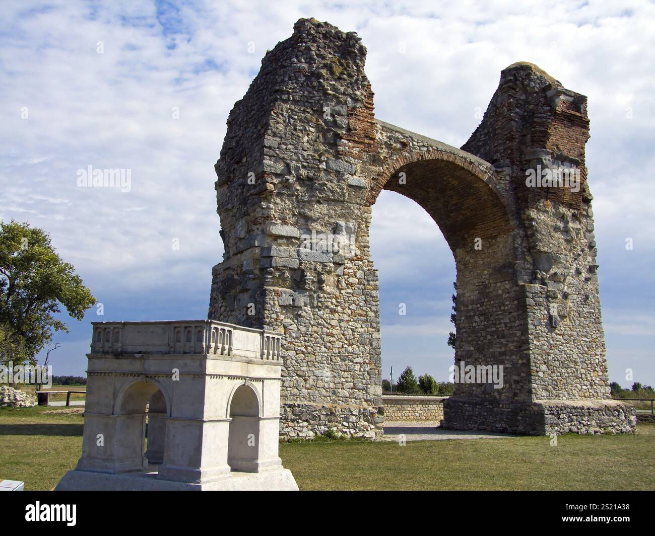 Pagan gate of the ancient Roman settlement of Carnuntum in Austria ...