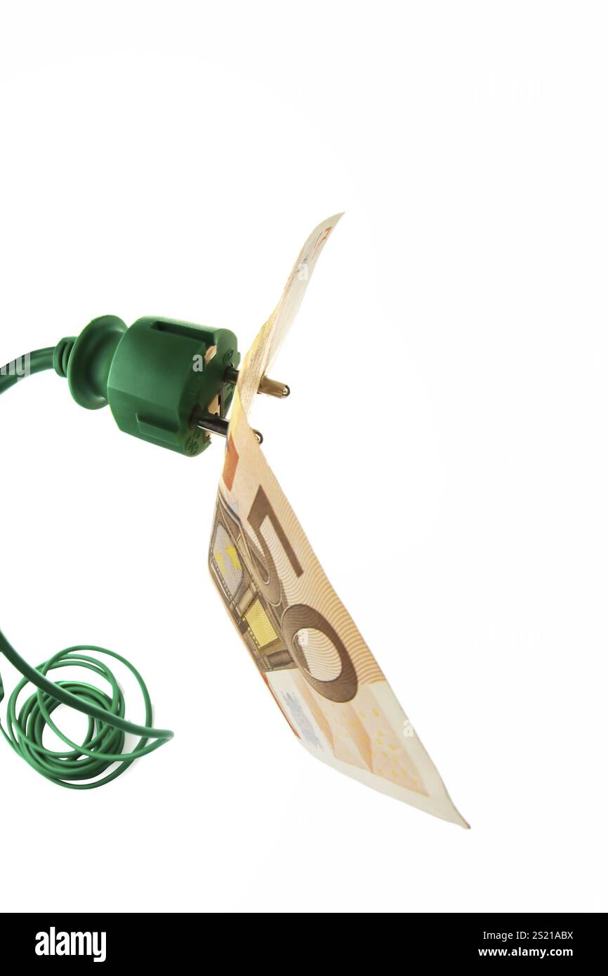 One power plug and one power cable. Power supply and energy consumption ...