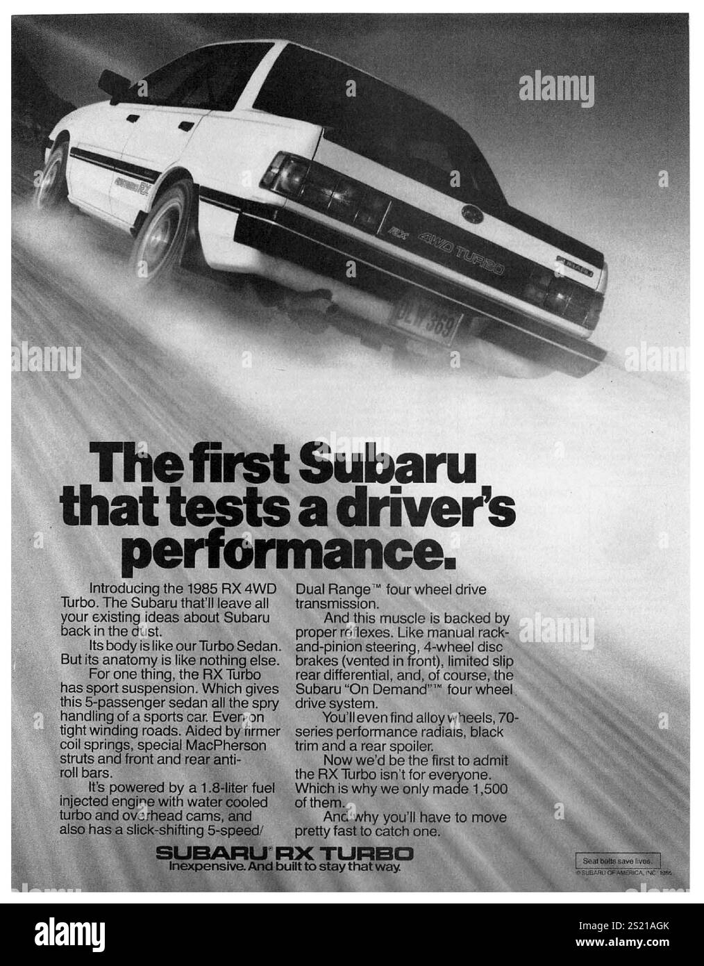 1985 Subaru RX Turbo Ad Stock Photo - Alamy