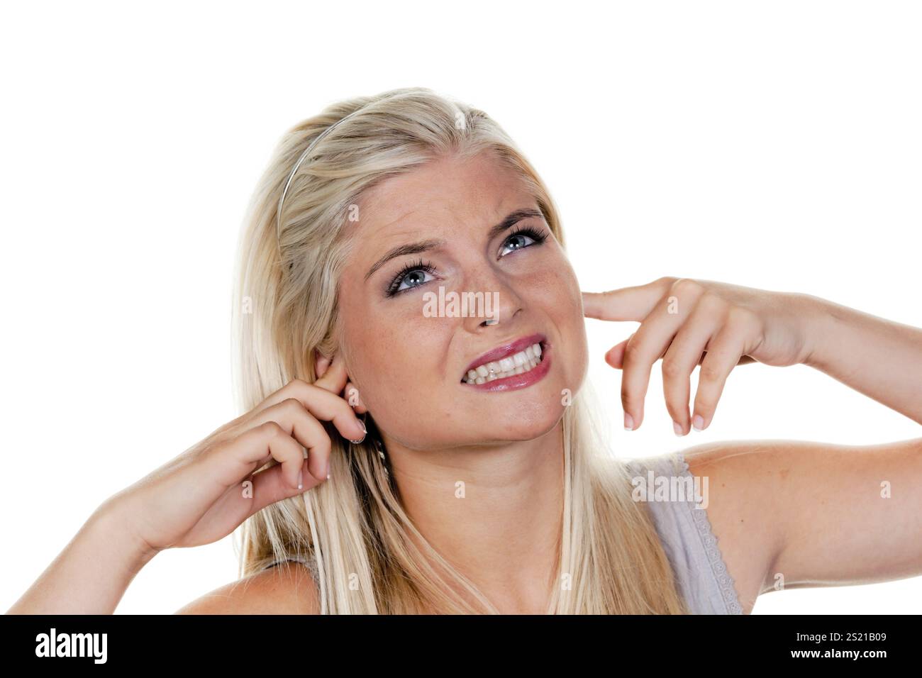 Woman suffers from noise pollution hi-res stock photography and images ...