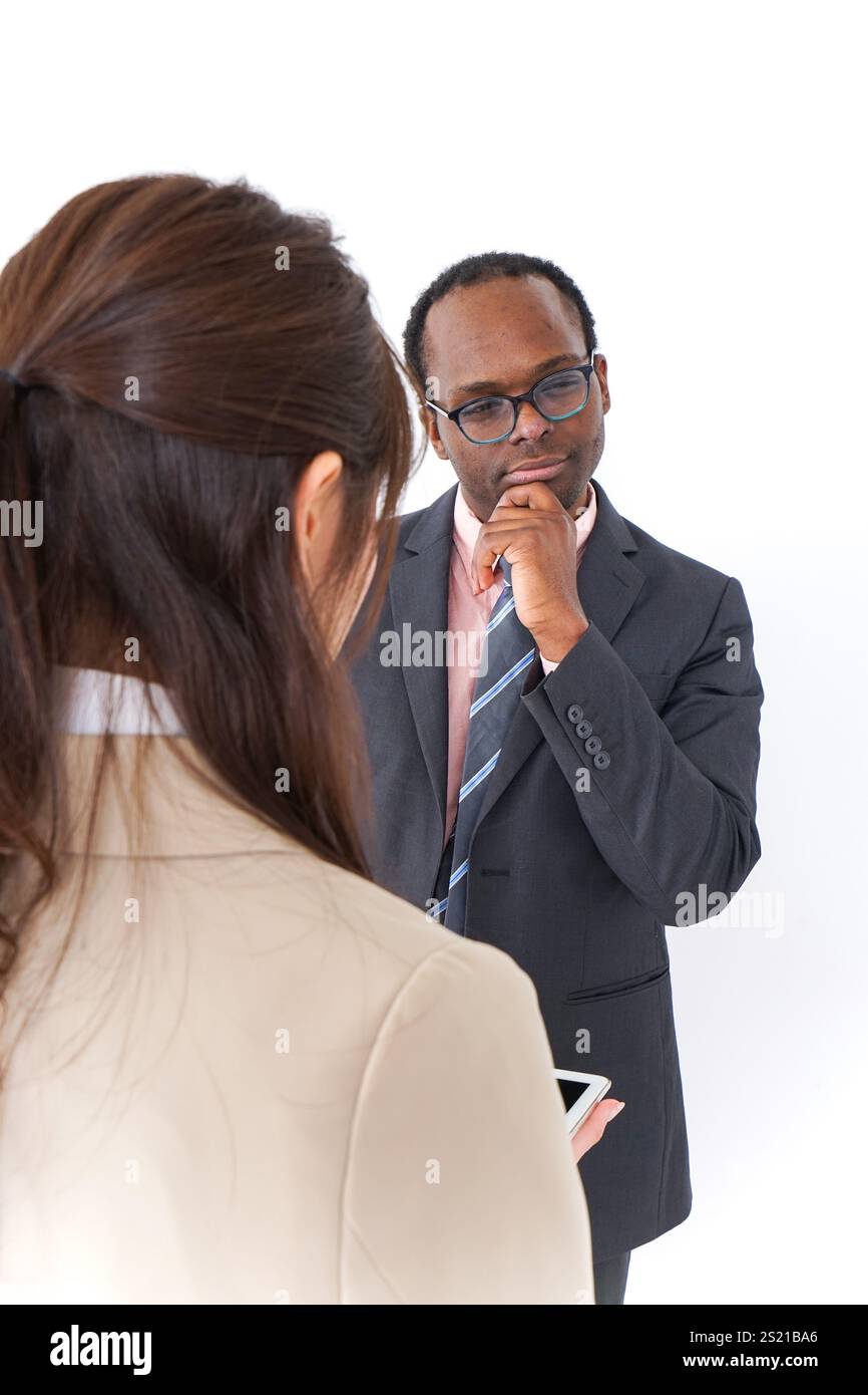 Boss who instructs subordinates Stock Photo - Alamy