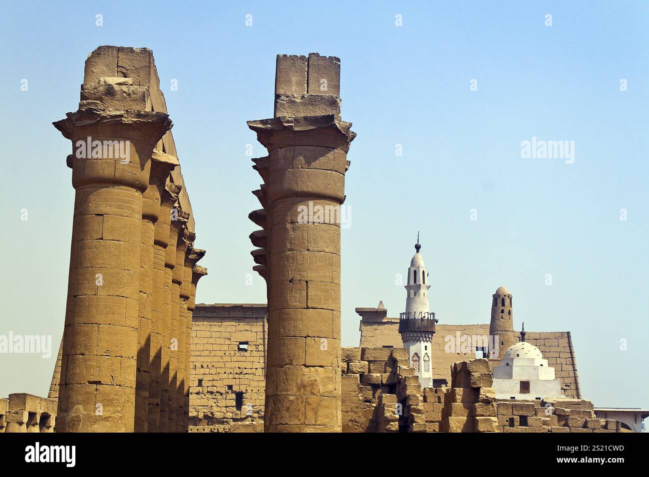 Africa, Egypt, Luxor, Temple of Amun at Luxor. Shot from outside ...