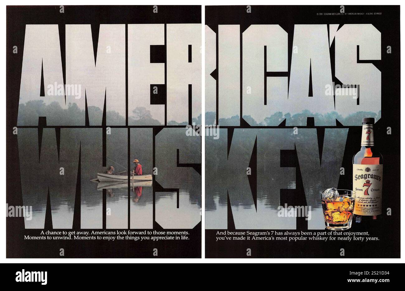 1985 Seagram's 7 American Whiskey Ad Stock Photo - Alamy