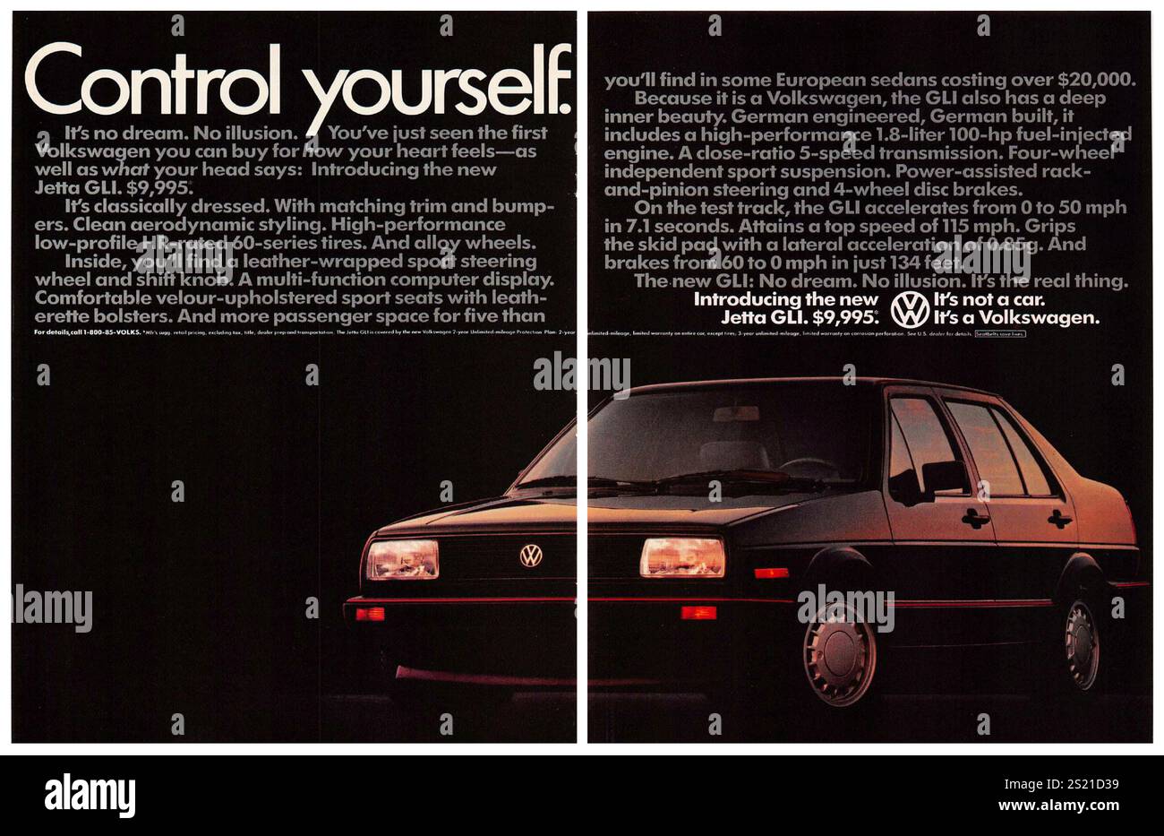 1985 VW Volkswagen Jetta GLI Ad Stock Photo - Alamy