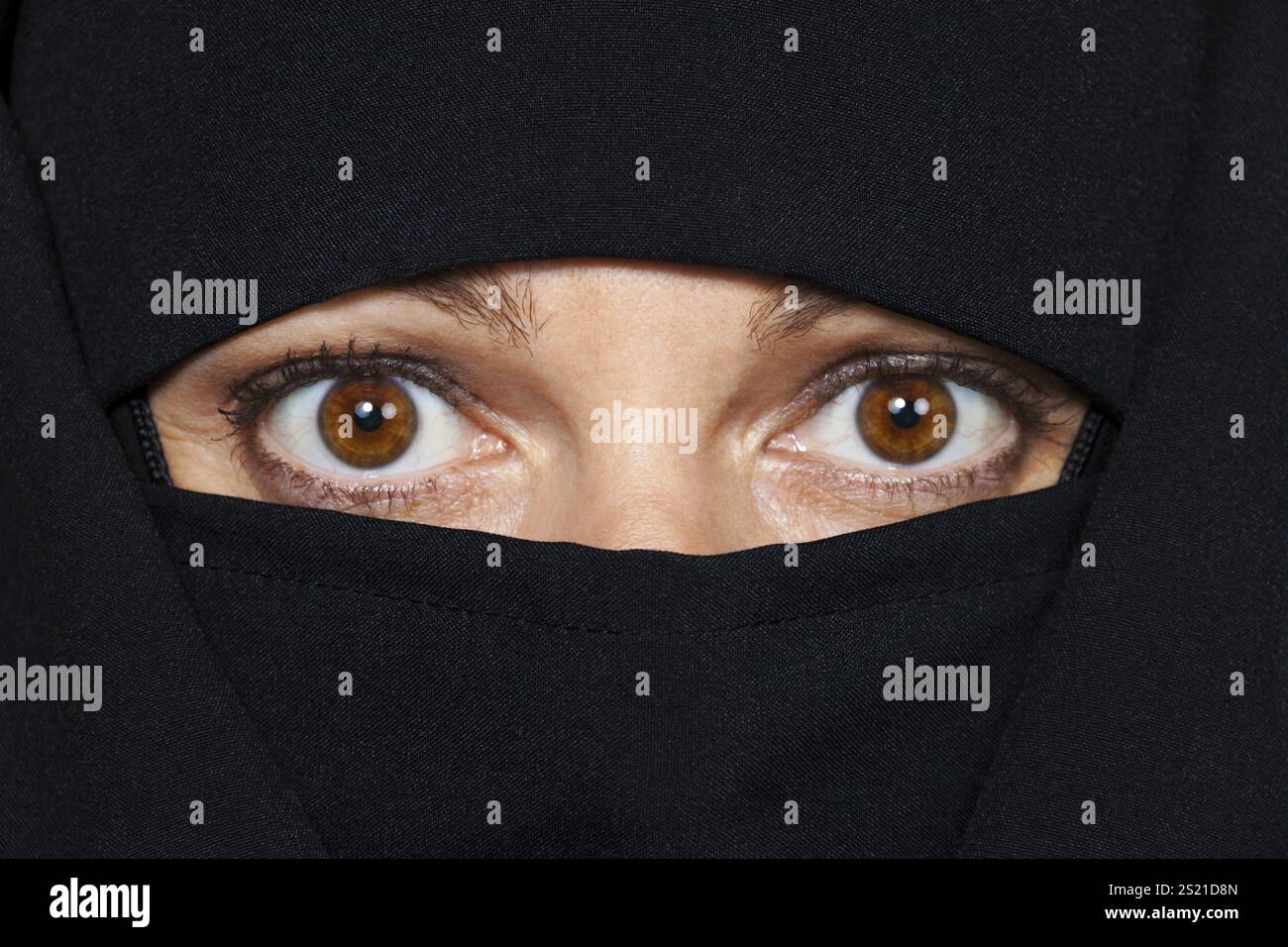 Symbolic photo Islam. Muslim with burqa is veiled. Austria Stock Photo ...