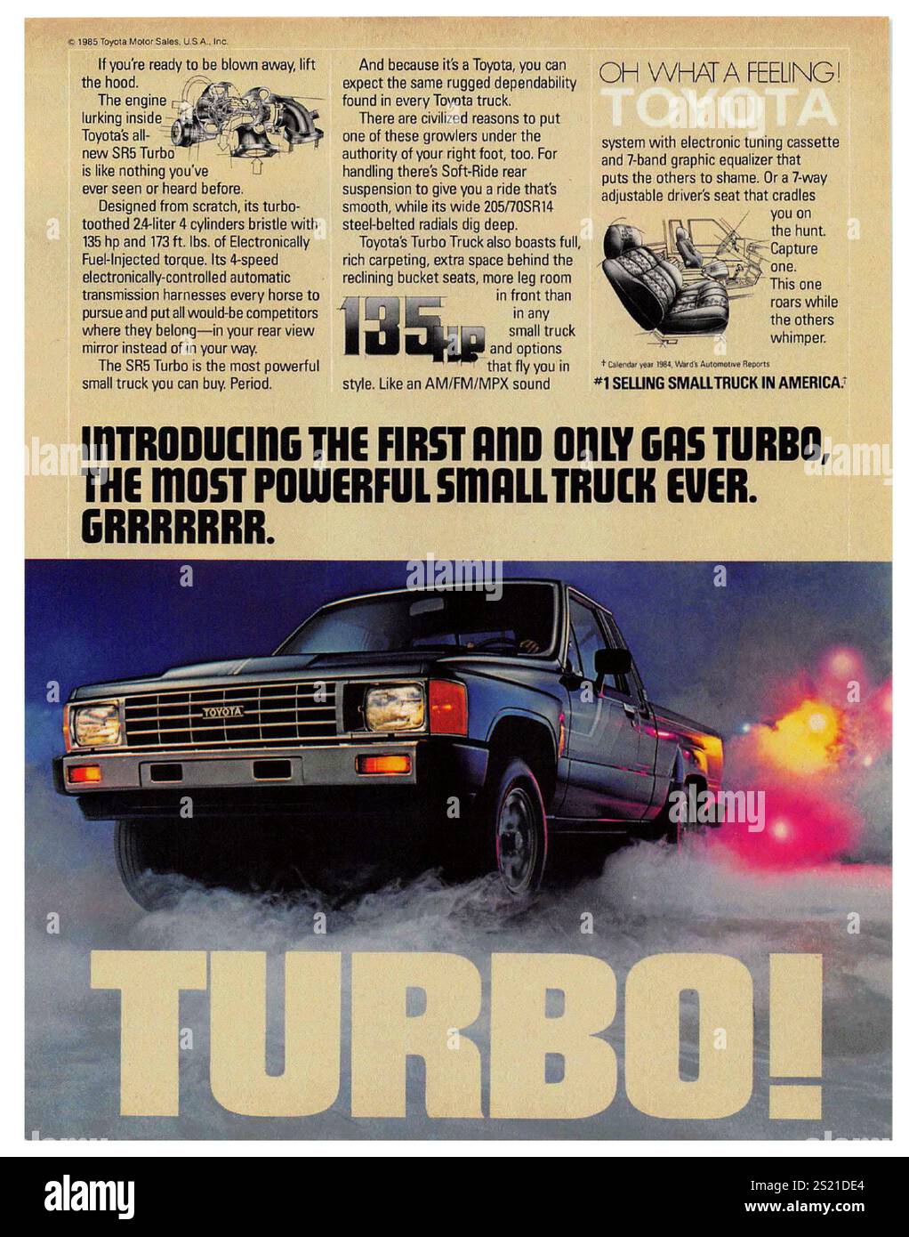 1985 Toyota SR5 Turbo Truck ad - "The most powerful small truck Stock ...