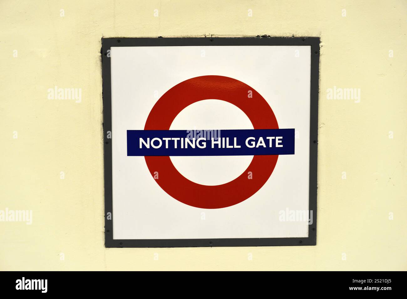Notting Hill Gate London Underground station sign with iconic red ...