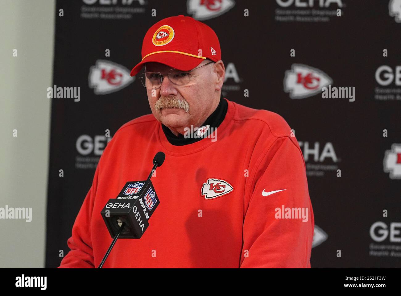 CORRECTS BYLINE - Kansas City Chiefs head coach Andy Reid considers a ...