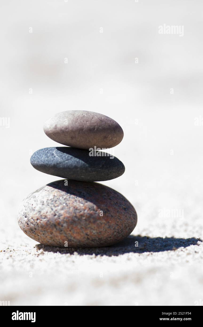 Round pebbles on the beach in Denmark is a symbol for balance. Stones ...