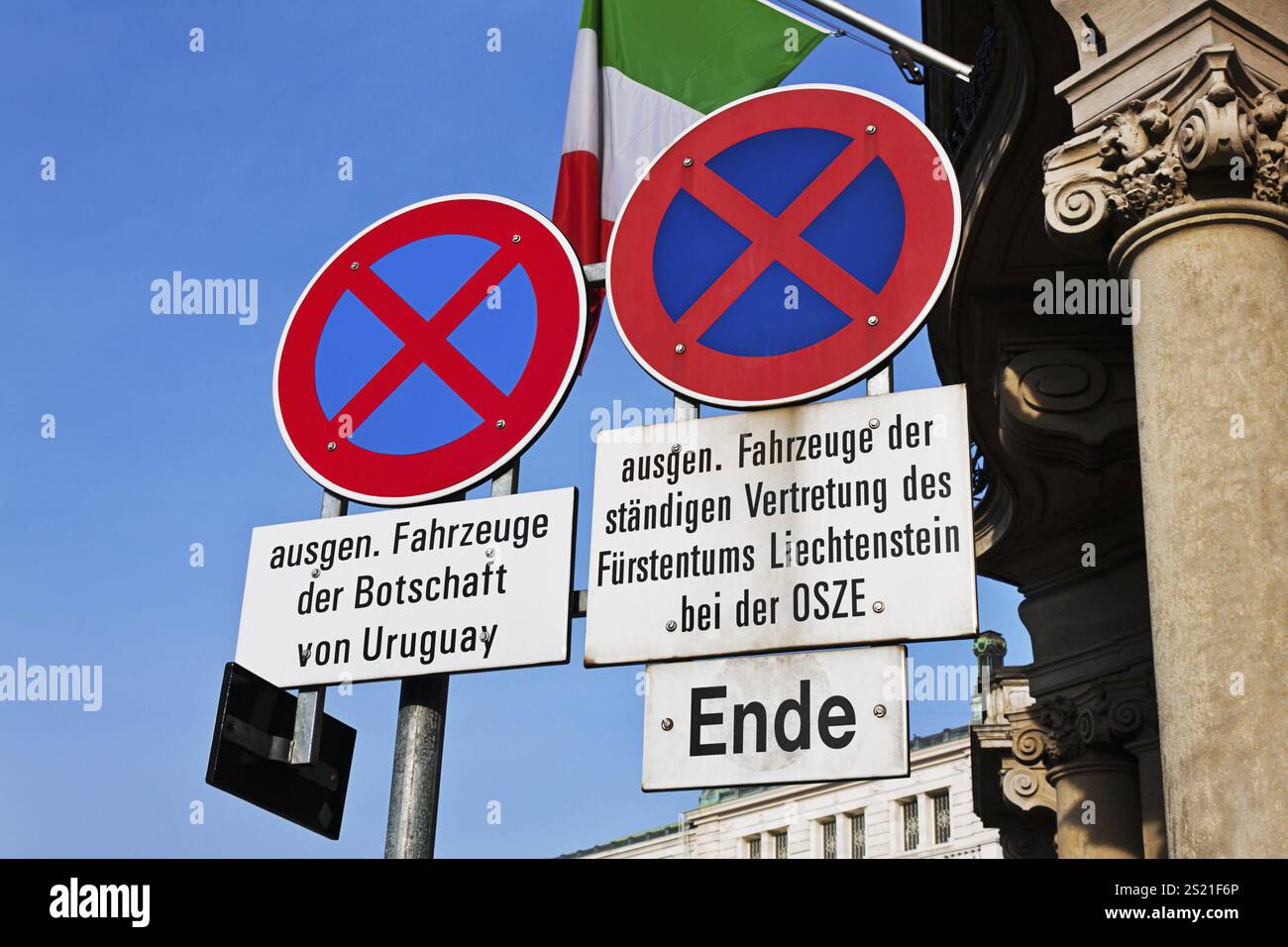 Traffic signs get prohibited in an embassy neighbourhood in front of ...