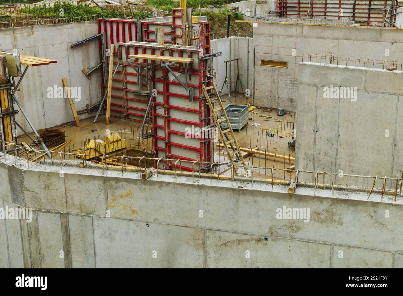 The construction site of a new company building for production and ...