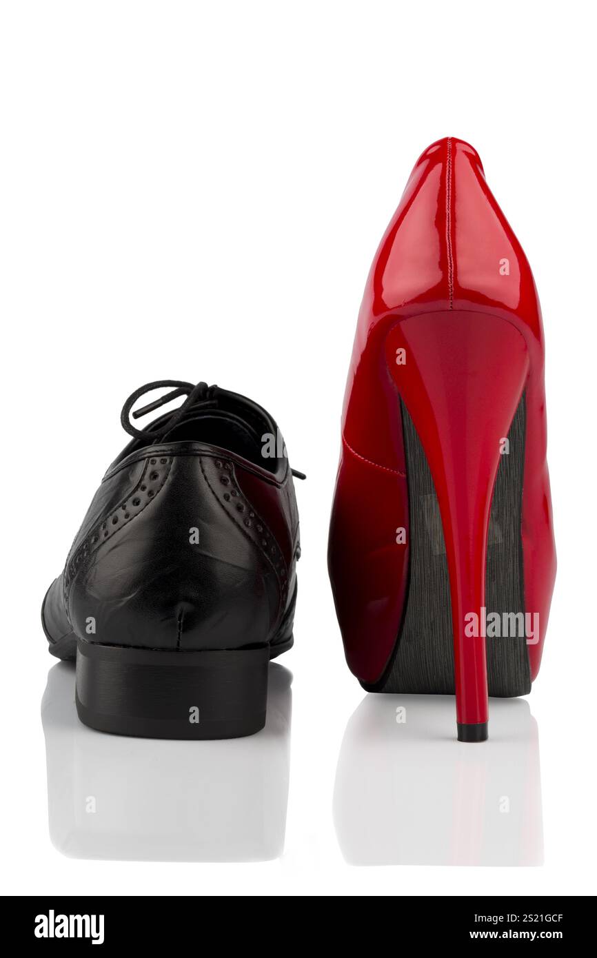 Women's shoe and men's shoe, symbolic photo for partnership and ...