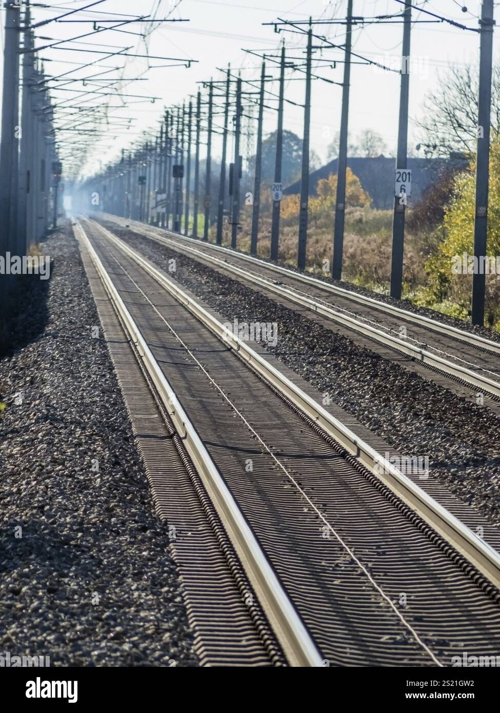 Tracks for train and railway. Track for high-speed railway Austria ...