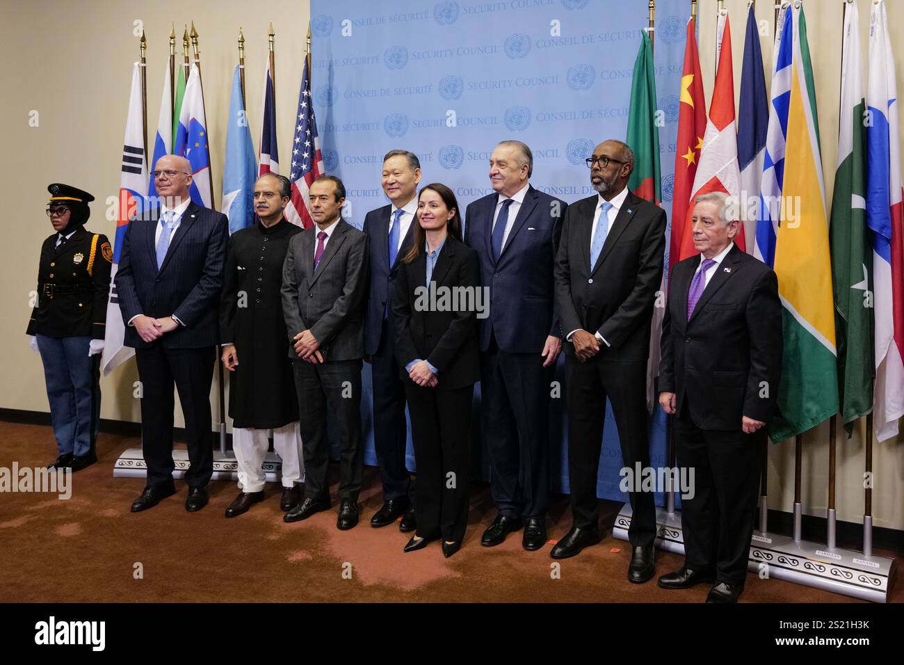 New York, USA.2nd January 2025. Permanent representatives of the five ...