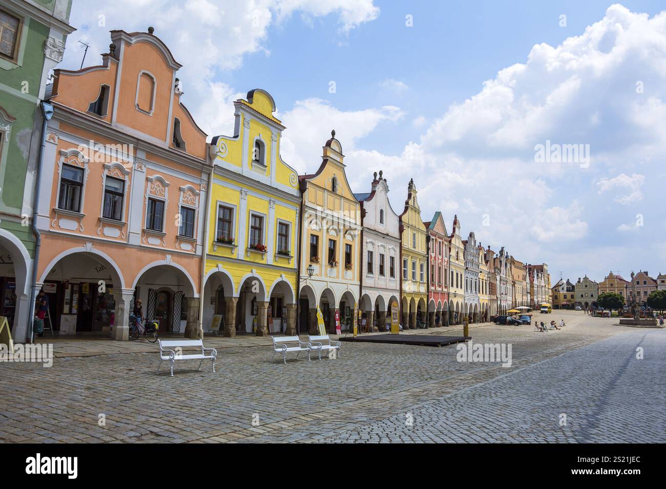 The historic town square of Telc in the Czech Republic. Unesco Austria ...