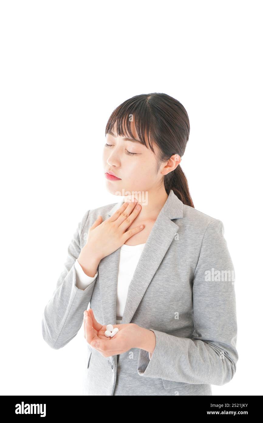 Young career woman suffering from ill health Stock Photo - Alamy
