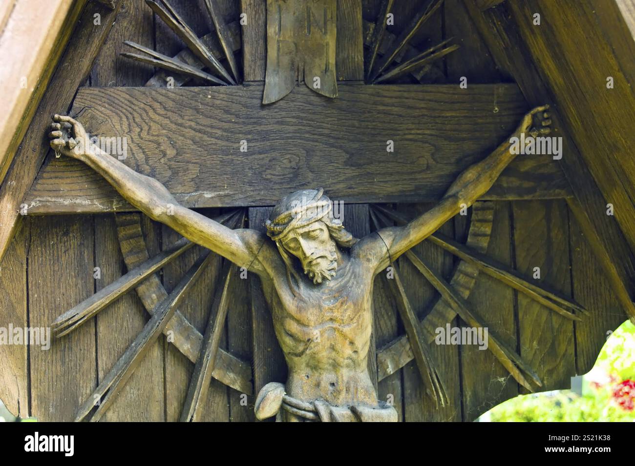 The crucifixion of Jesus Christ on the cross of a tomb Austria Stock Photo - Alamy
