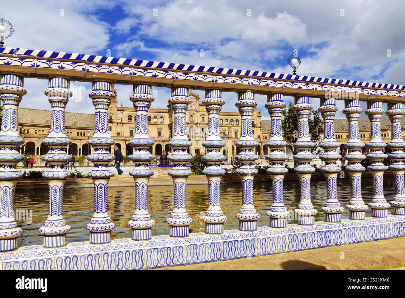 Spain, Andalusia. The Spanish pavilion in Seville at Plaza Espana ...