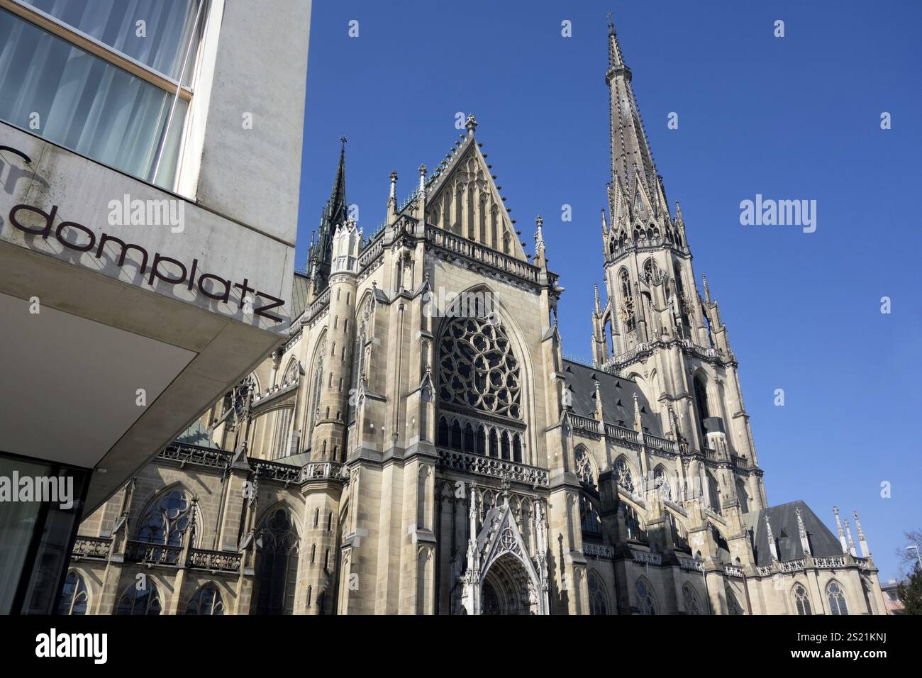 The new cathedral, also known as St Mary's Cathedral, in Linz, Upper Austria. Austria Stock ...