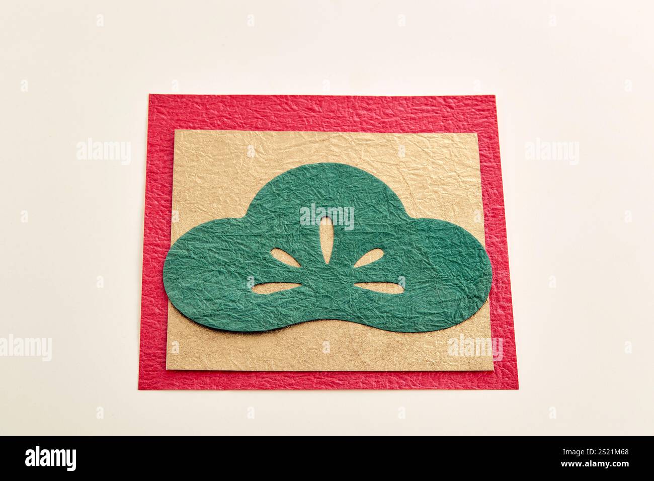 Nengajo Template, Japanese paper, Pine leaves Stock Photo - Alamy