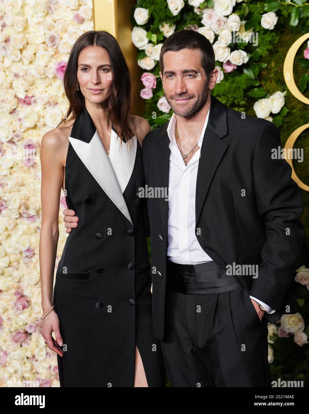 Los Angeles, USA. 05th Jan, 2025. Jeanne Cadieu and Jake Gyllenhaal walking on the red carpet at ...