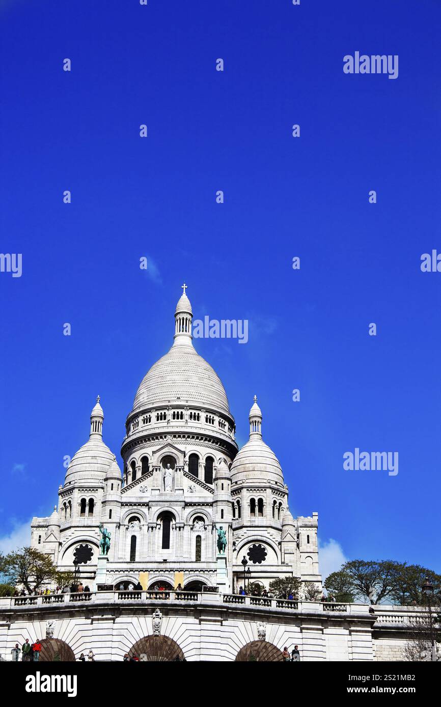 The Sacre Coeur church on Montmartre in Paris. One of the landmarks of ...