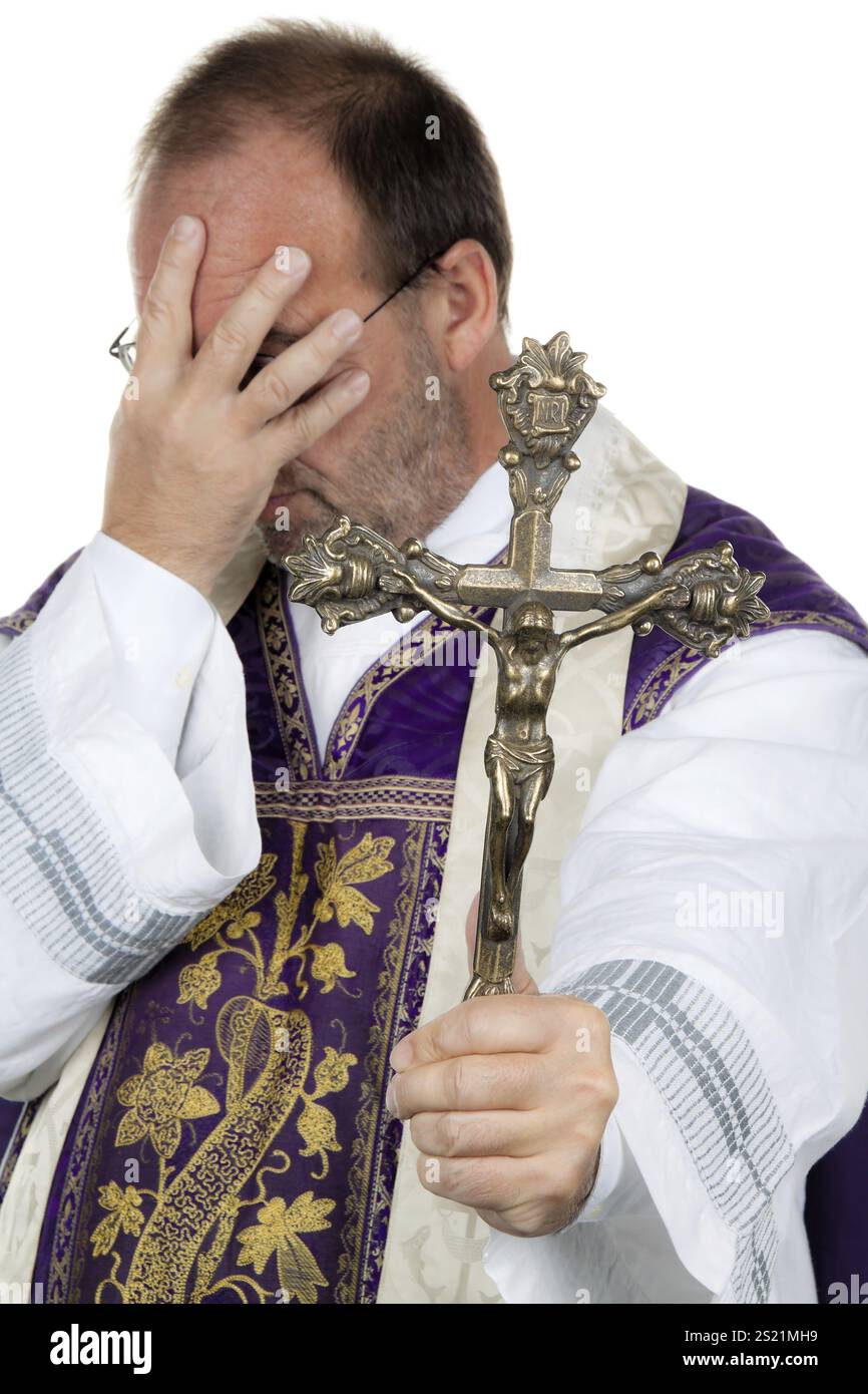 A Catholic priest is desperate Austria Stock Photo - Alamy