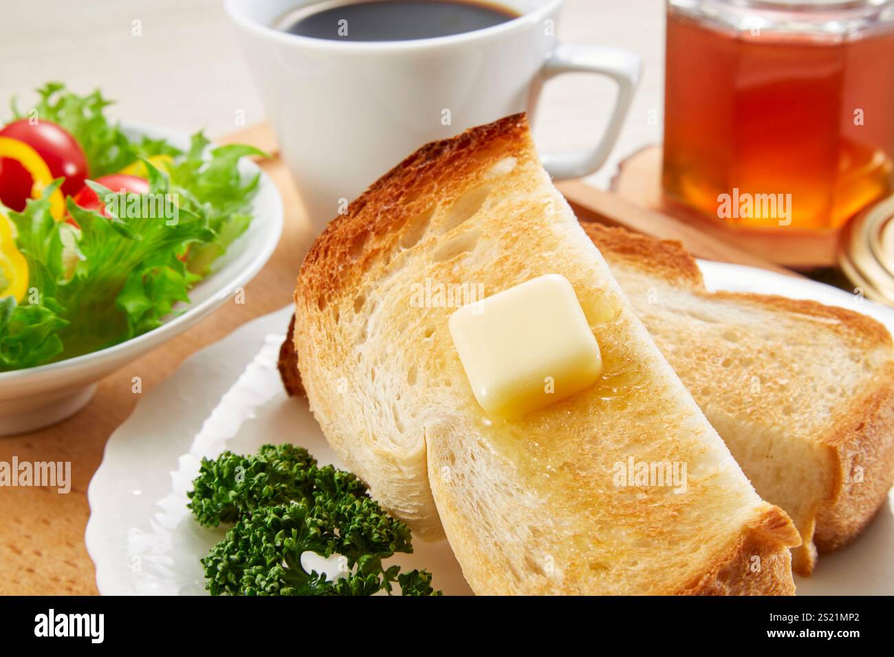 Honey and toast Breakfast breakfast Stock Photo - Alamy