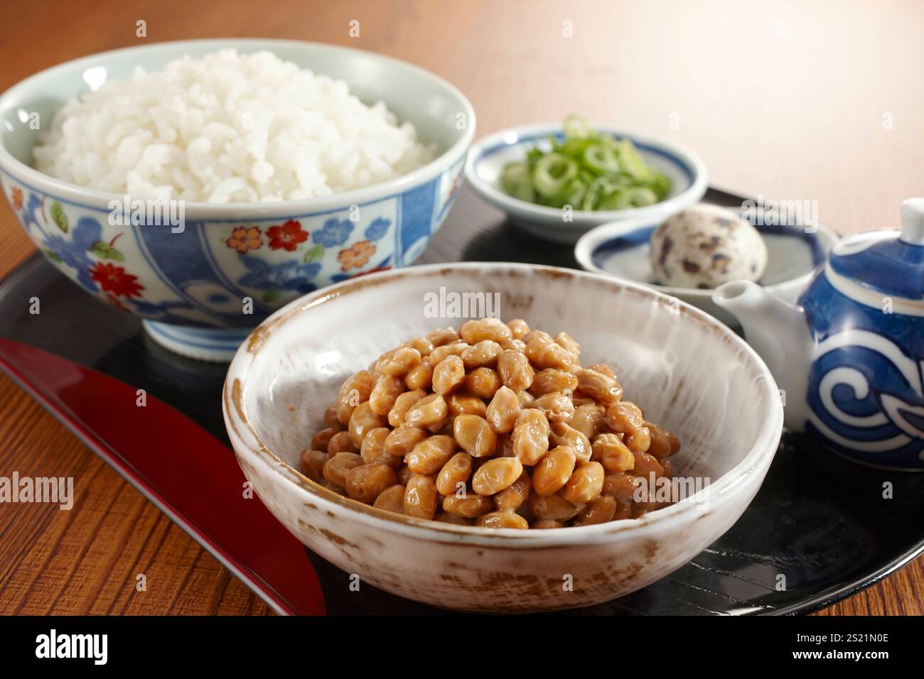 Natto and rice set Stock Photo - Alamy