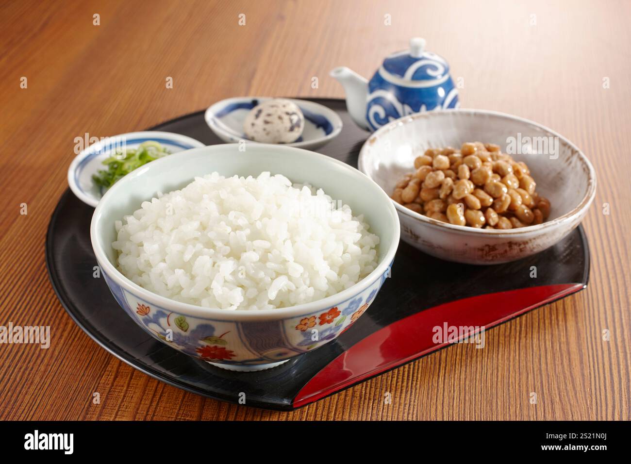 Natto and rice set Stock Photo - Alamy