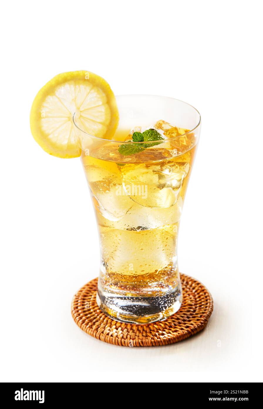 Glass cold lemon iced Cut Out Stock Images & Pictures - Alamy