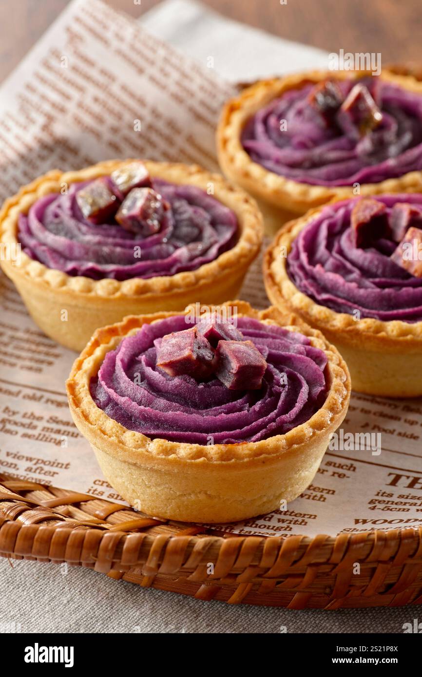 Purple sweet potato tart (Sakurajima purple Stock Photo - Alamy
