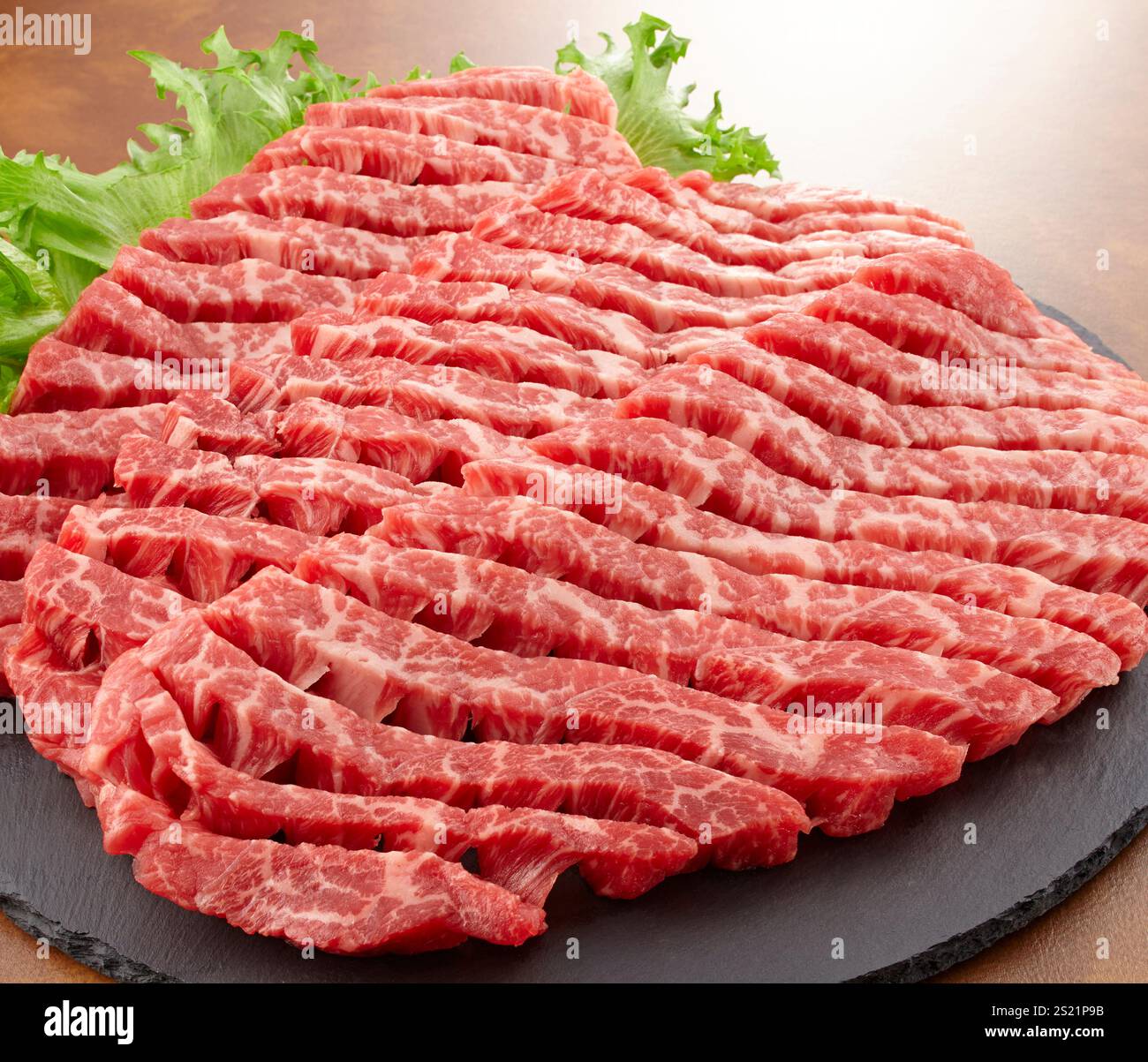 Domestic black Japanese beef Amime Yakiniku Stock Photo - Alamy