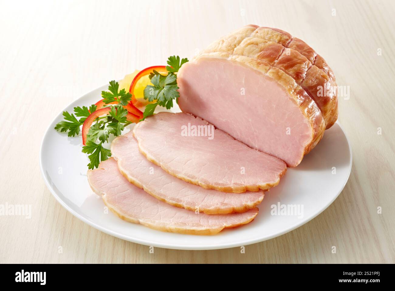 Roast ham (pork loin ham Stock Photo - Alamy
