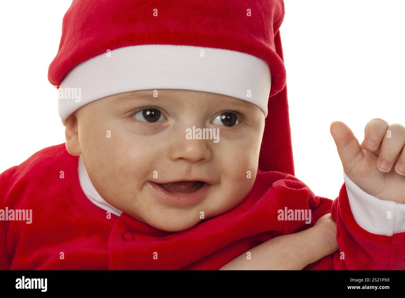 Little baby dressed up as Father Christmas. Toddler dressed as Santa ...