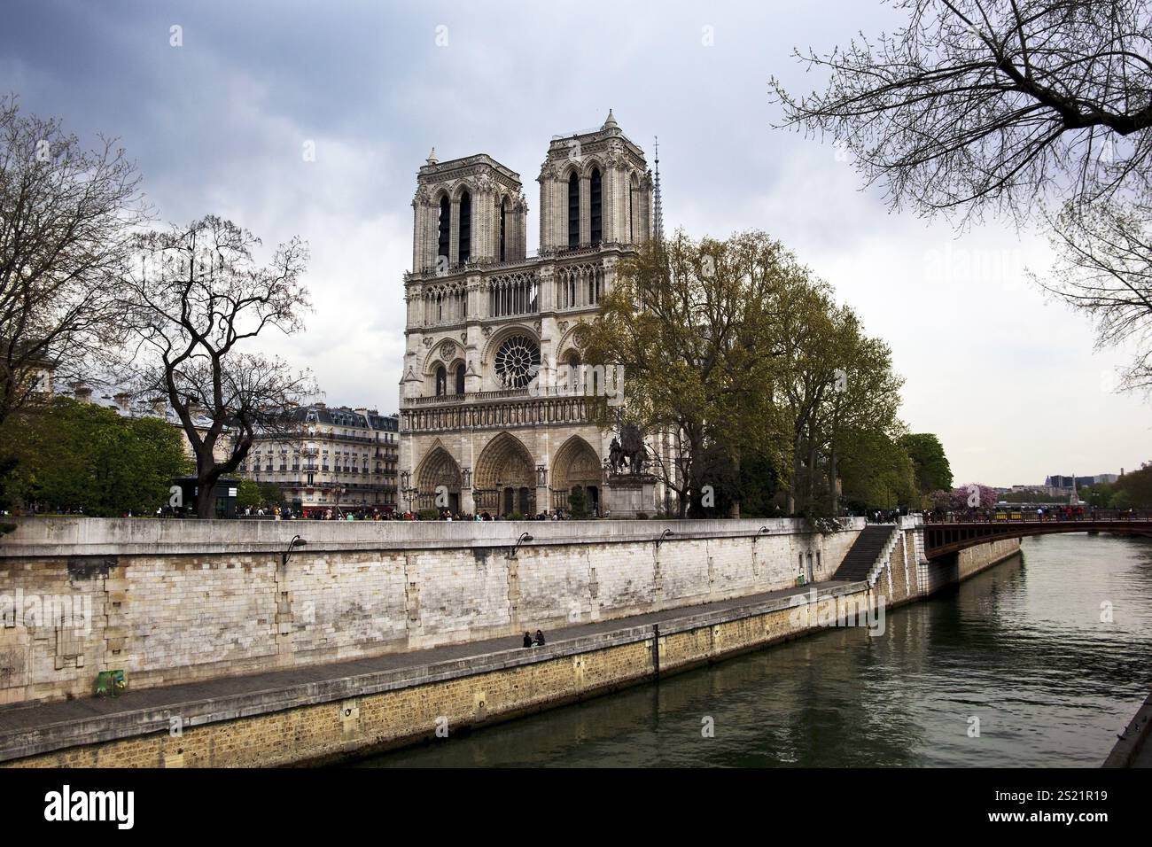The Notre Dame church in Paris, France. One of the landmarks of the ...