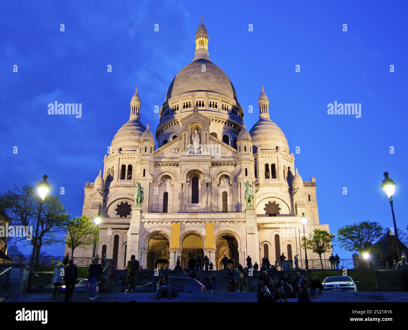 The Sacre Coeur church on Montmartre in Paris. One of the landmarks of ...