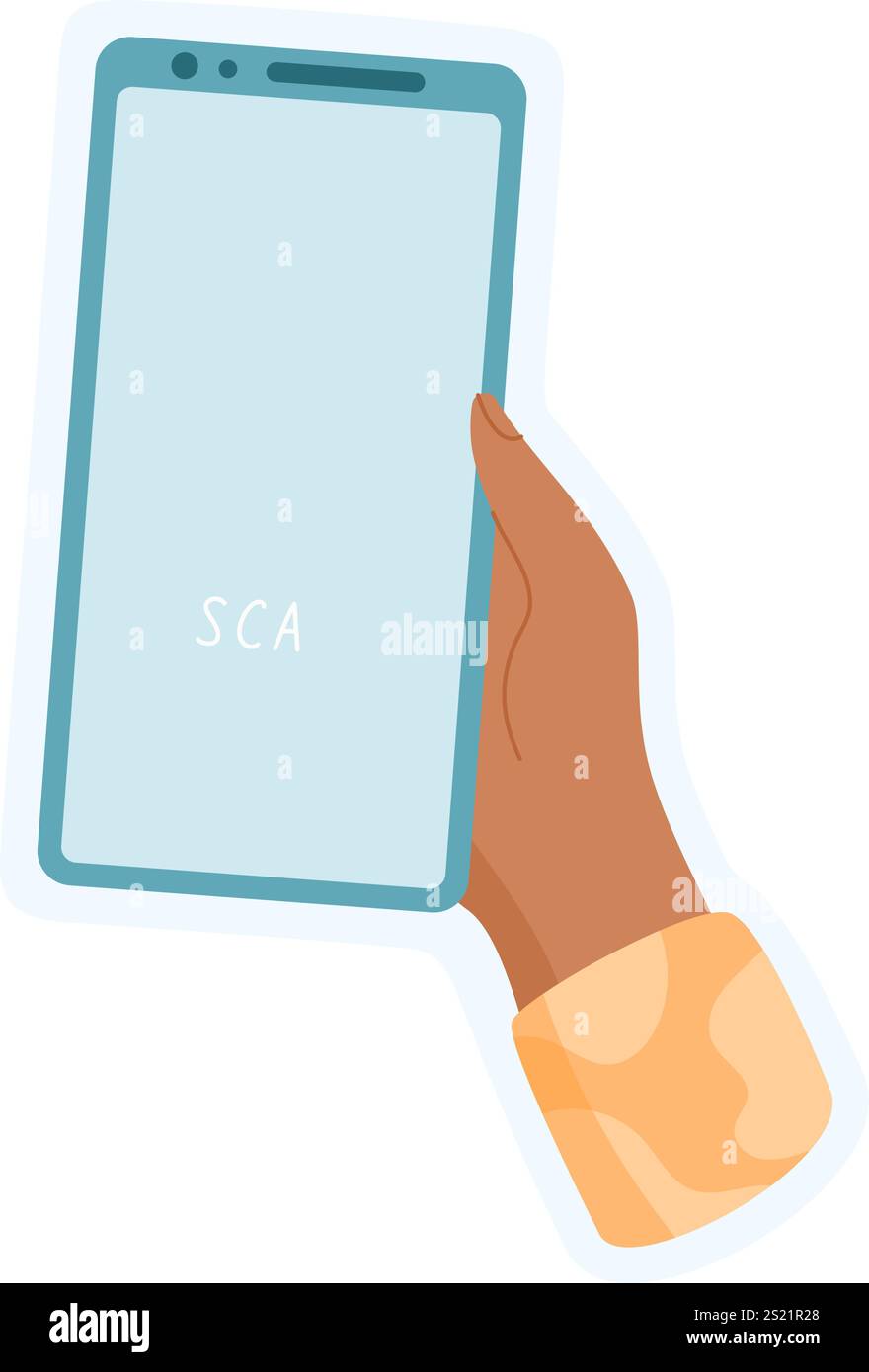 Sticker Of A Hand Hold Phone Stock Vector Image & Art - Alamy
