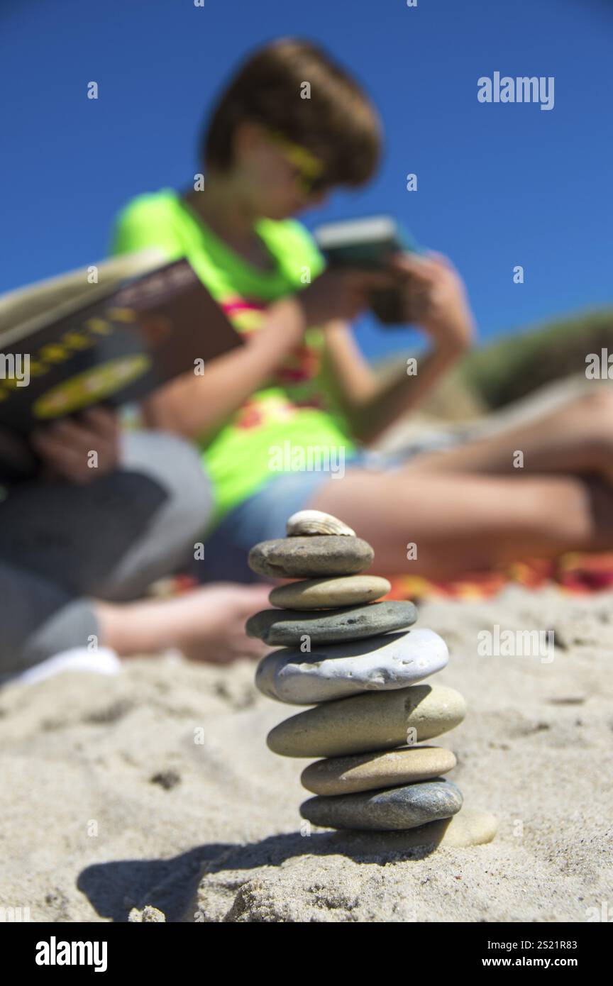Round pebbles on the beach in Denmark is a symbol for balance. Stones ...
