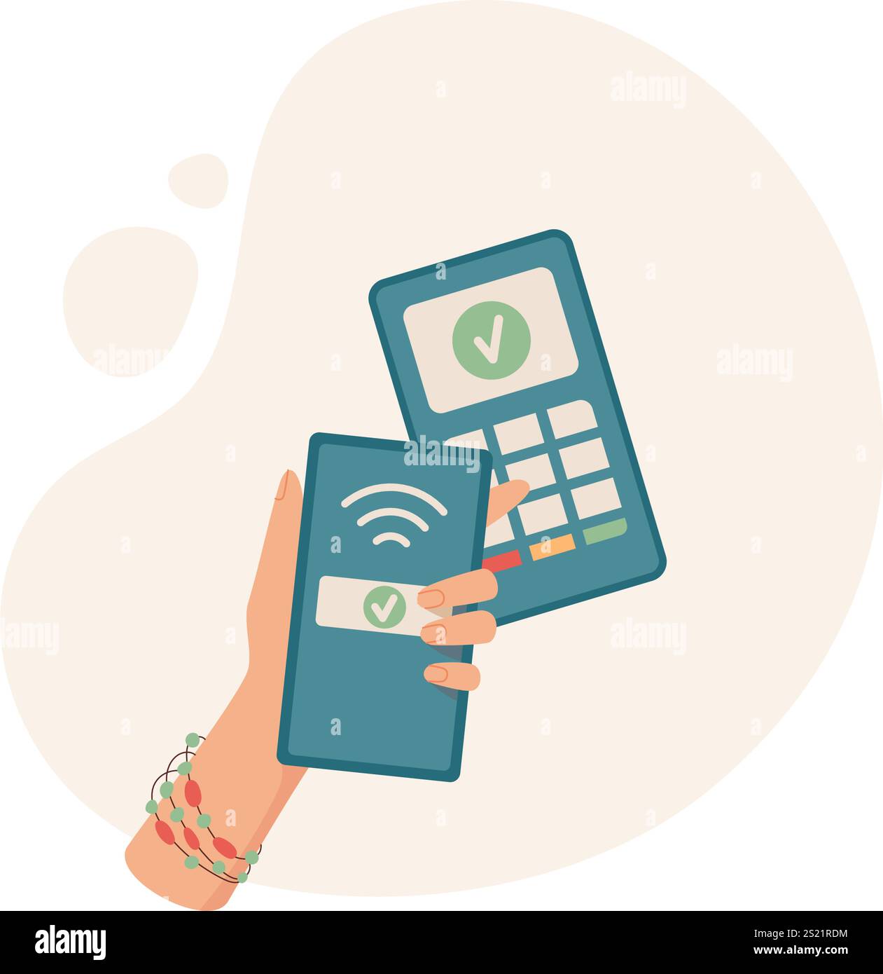 Female Hand Pay with Phone Stock Vector Image & Art - Alamy