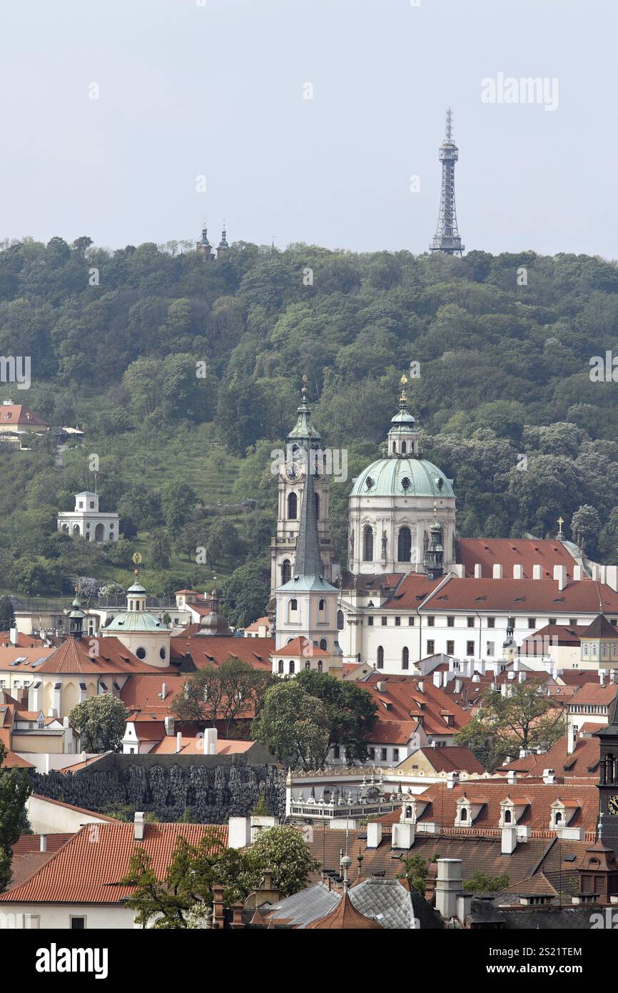 Prague, St Nicholas Church and Observatory Stock Photo - Alamy