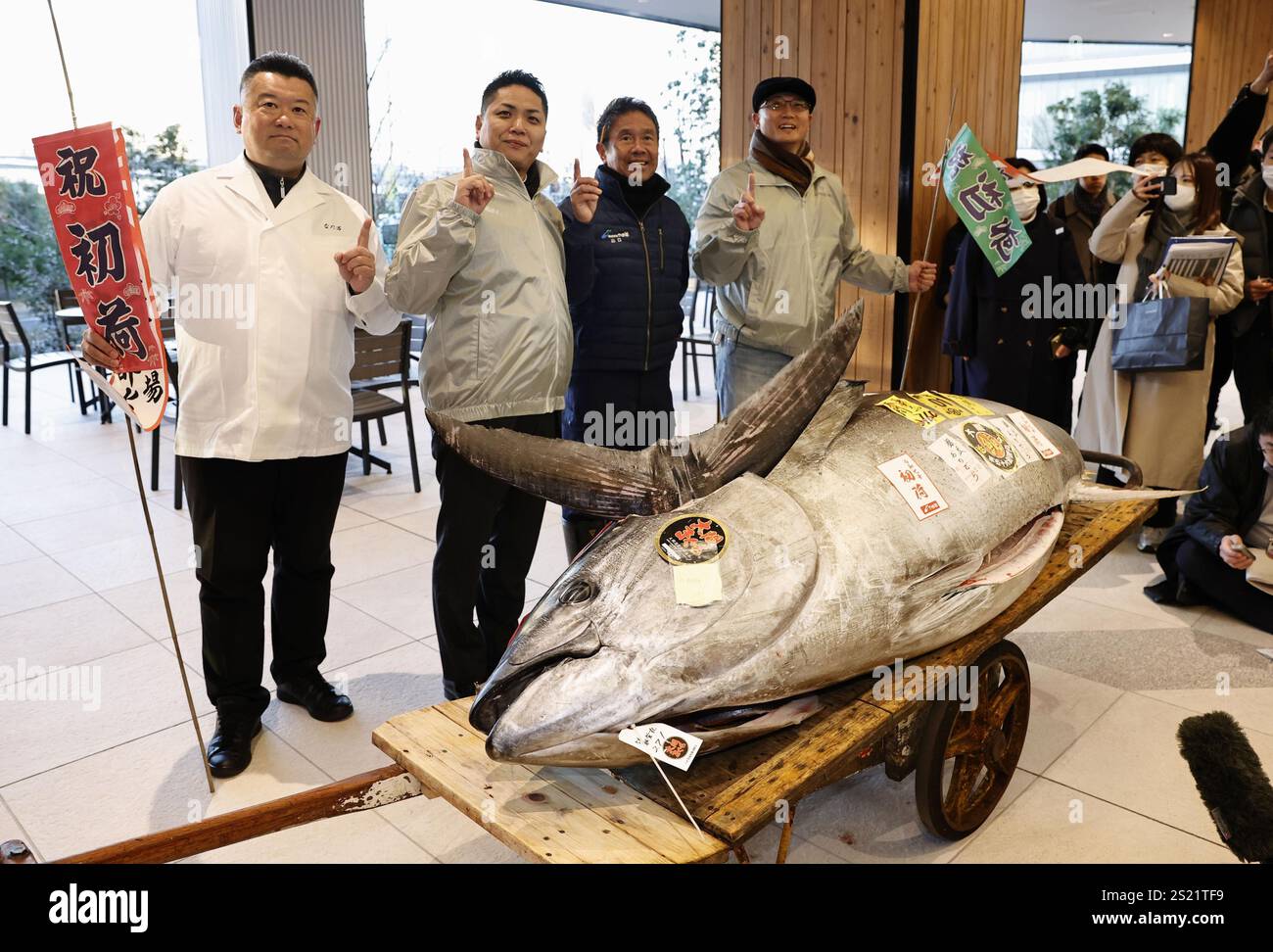 Photo shows a bluefin tuna that fetched 207 million yen ($1.3 million ...