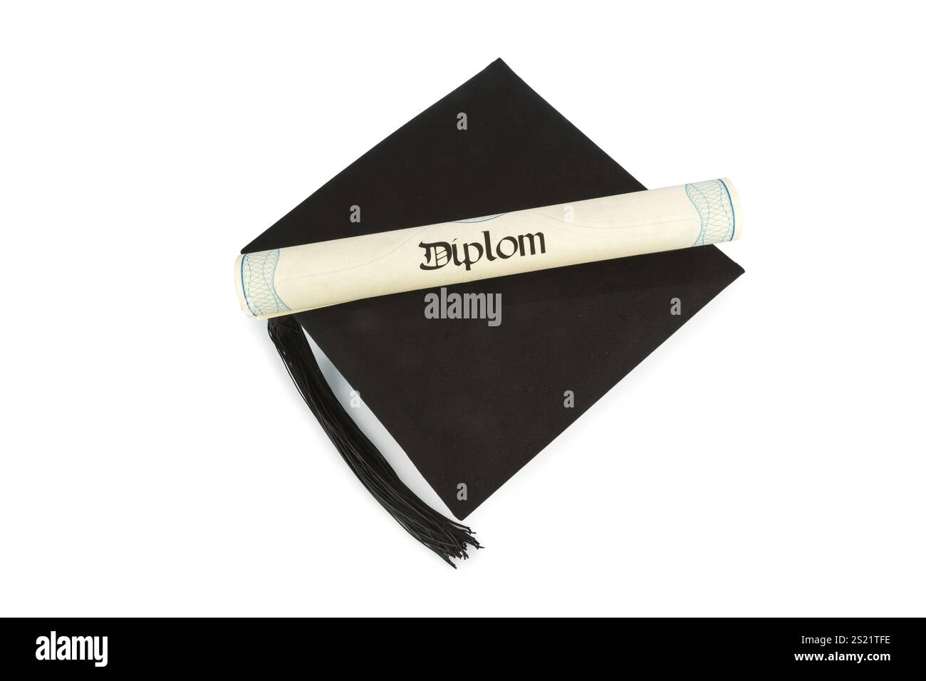 A diploma on a doctor's hat, symbolising education and success Stock ...