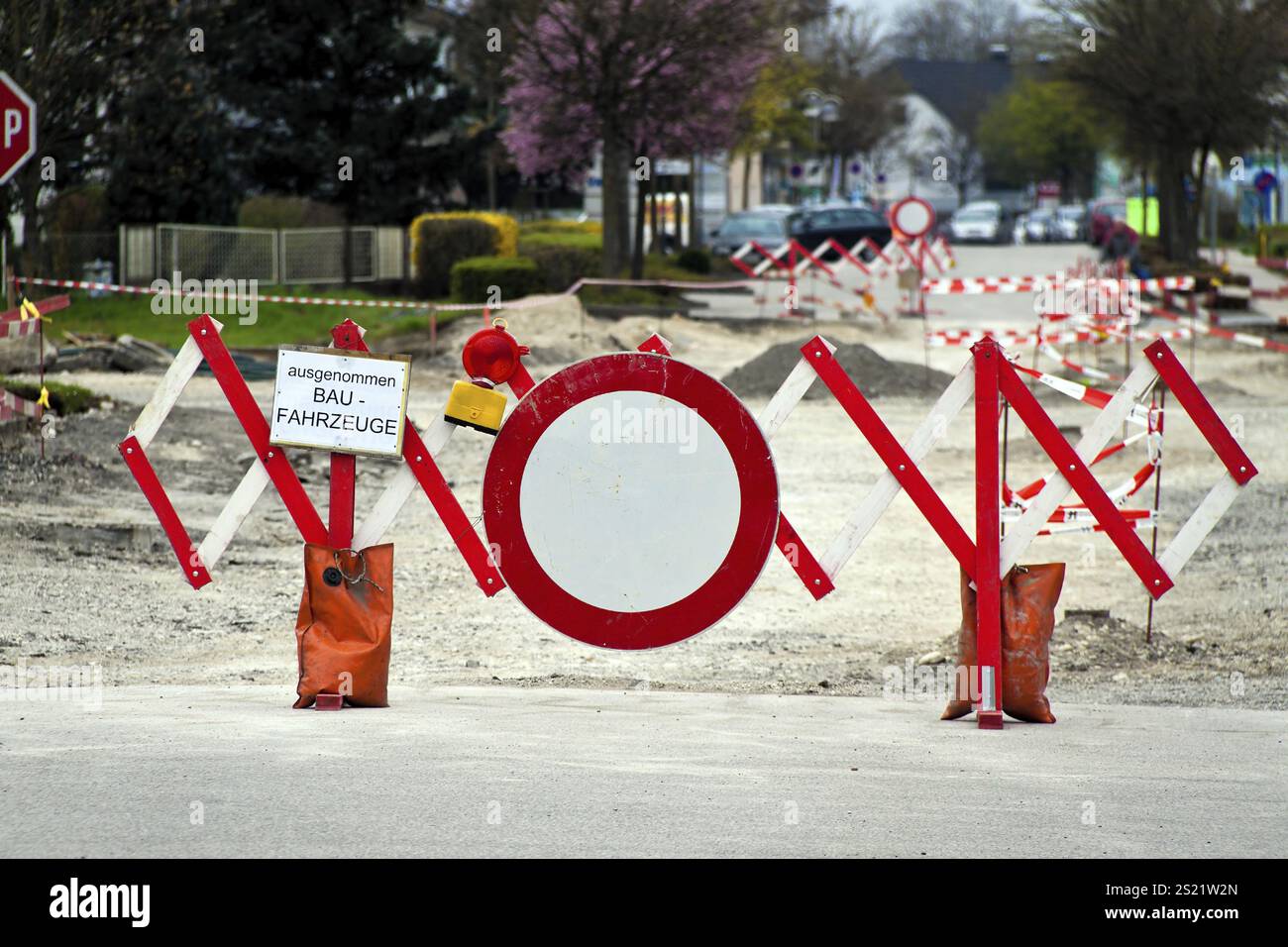 The cordoning off of a roadworks site in Austria Stock Photo - Alamy